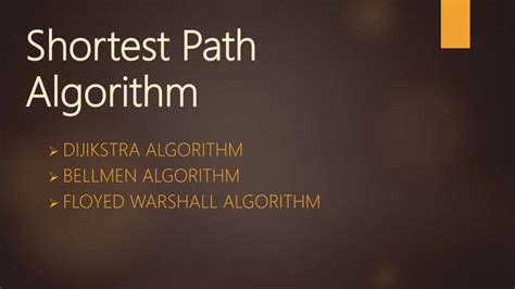 shortestpathalgorithm 180109112405 1 pdf