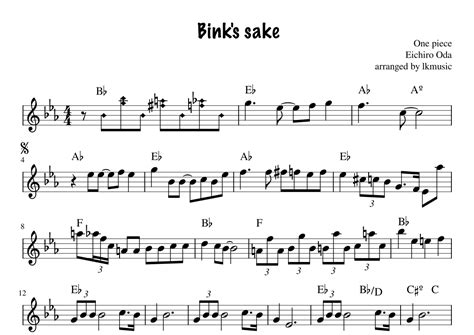 Bink S Sake By One Piece Sheet Music For Flute And Piano At Sheet Music Direct