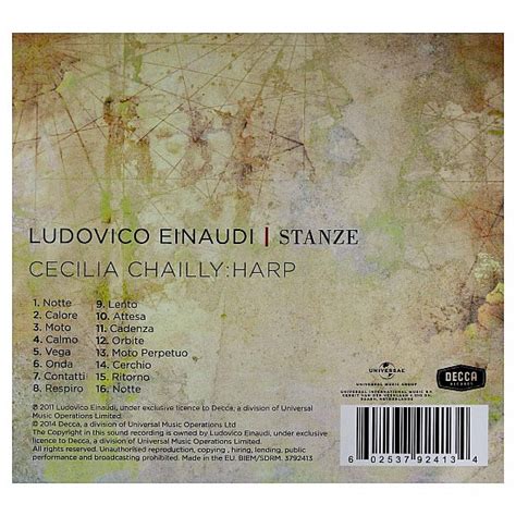 Ludovico Einaudi Cecilia Chailly Stanze Cd 0602537924134