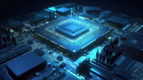 공개되는 미래의 기술 메인 프로세서가 포함된 3d 렌더링된 미래 지향적인 파란색 회로 기판 시각적 일러스트레이션 기본 배경 프로세서 배경 공개 배경 이미지 Hd