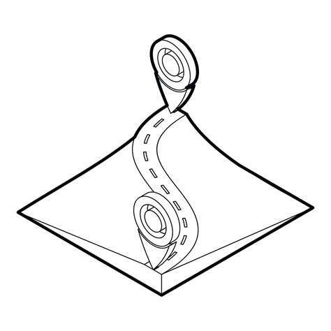 Route Icon Outline Style 14668717 Vector Art At Vecteezy