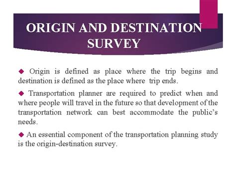 Lecture 08 Origin And Destination Survey Origin And