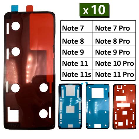 10 Piezas Original Nuevo Para Xiaomi Redmi Note 7 8 9 9s 10 11 11s Pro Plus 4G 5G Tapa Trasera