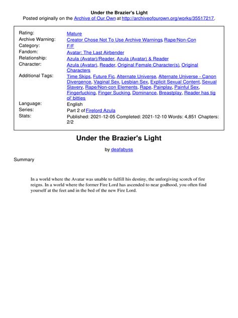 Under The Braziers Light Pdf