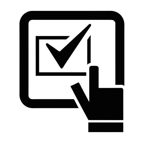 Hand Selecting Checkbox Icon Confirm Choice Selection Completion