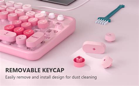 Mofii Wired Keyboard For Windows Full Size Typewriter Style Cute Retro Computer