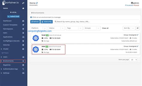 how to manage kubernetes cluster using portainer dashboard