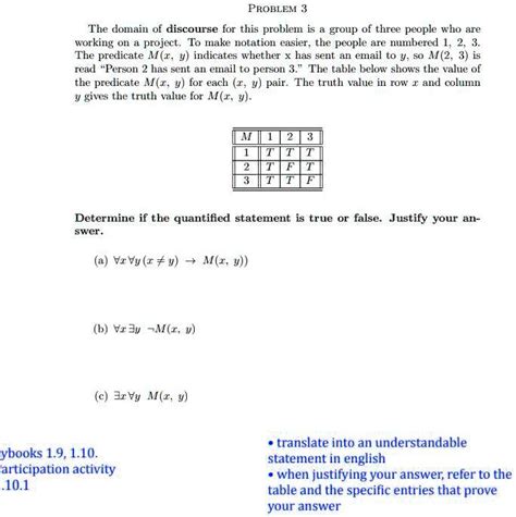 solved the domain of discourse for this problem is a group of three
