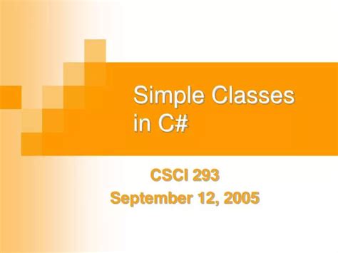 Ppt Simple Classes In C Powerpoint Presentation Free Download Id