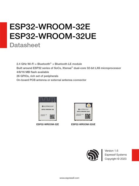 Esp32 Wroom 32e Esp32 Wroom 32ue Datasheet En Pdf