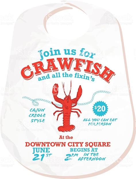 Vector Illustration Of A Crawfish Boil Invitation Design Template