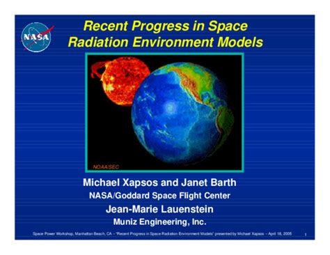Pdf Recent Progress In Space Radiation Environment Models