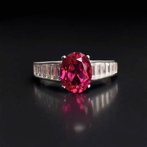 Rose Red Ruby Ring Ruby Engagement Ring Promise Ring Oval Small Ruby