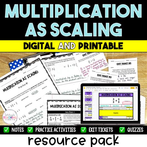 Multiplication As Scaling Digital And Printable Digital Printables