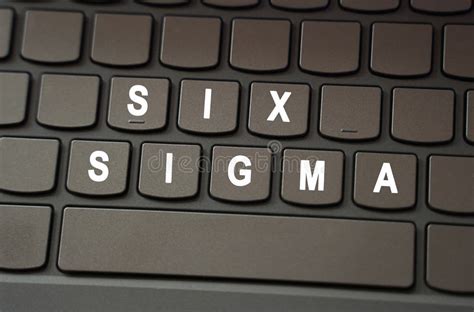 On The Black Keyboard The Inscription Is Highlighted In White Six Sigma Stock Image Image