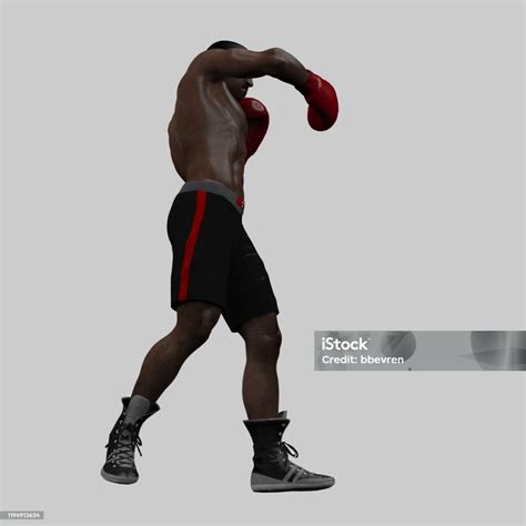 권투 선수 던지는 후크 펀치 전체 길이 보기 3d 렌더링 경쟁에 대한 스톡 사진 및 기타 이미지 경쟁 권위 권투 글러브 Istock
