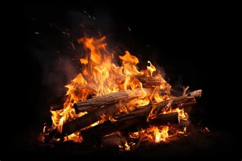 Premium Ai Image Isolated Forest Bonfire On Black Backdrop