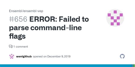 Error Failed To Parse Command Line Flags · Issue 656 · Ensembl