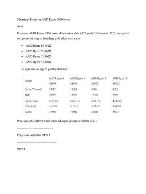 Materi Ppt Processor Amd Ryzen 5000 Se Pdf