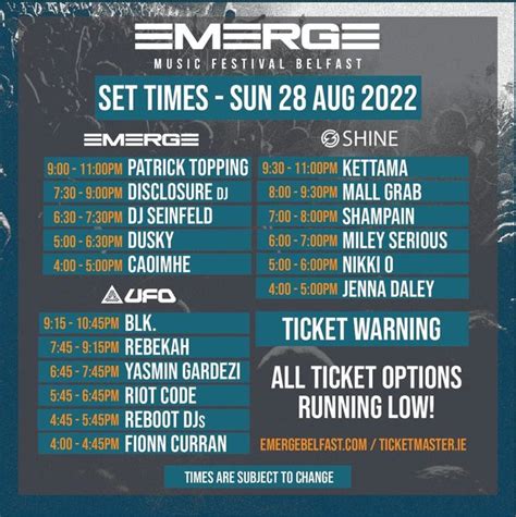 Emerge Belfast Full Line Up Site Map Tickets Parking And More