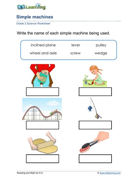 Simple Machines Worksheet Grade 2