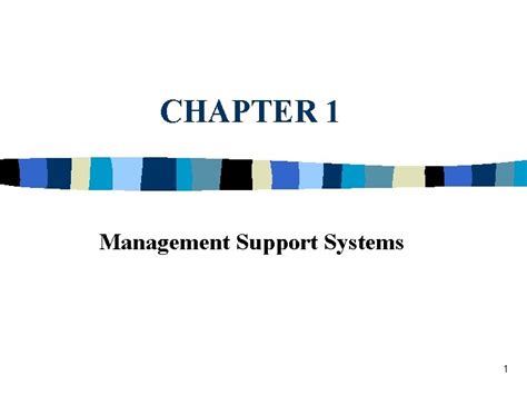 Chapter 1 Management Support Systems 1 Decision Making