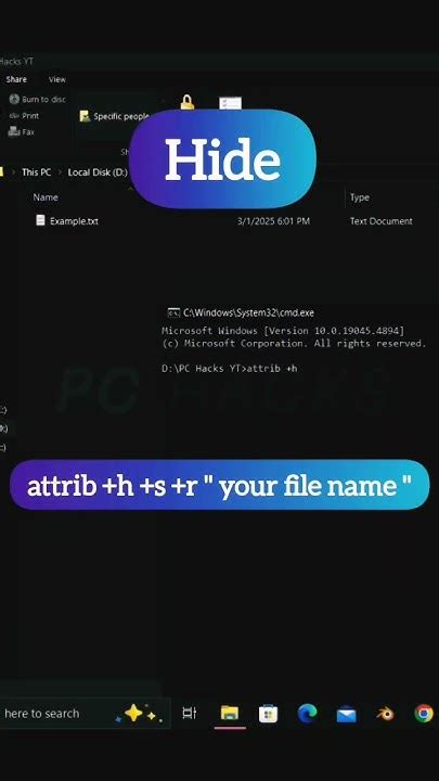Hide Your Secrets Cmd Hack Cmd Cmdcode Cmdhack Coding Pctips Pctricks Programming Hide