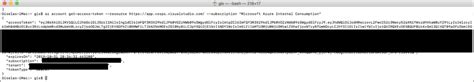 recuperar un access token desde azure cli return gis