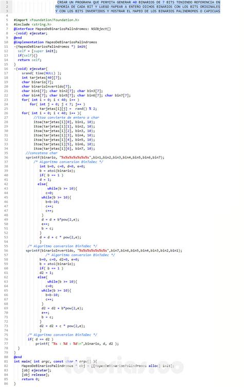 Poo Objective C Mapeo De Bits Palindromos Poo Objective C Mapeo De Bits Palindromos