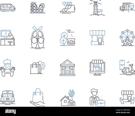 Retail Industry Outline Icons Collection Retail Trading