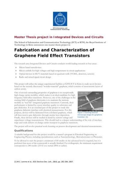 Fabrication And Characterization Of Graphene Field Effect Transistors