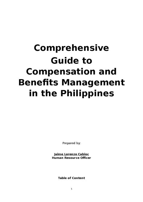 Fundamentals Of Compensation And Benefits Comprehensive Guide To Compensation And Benefits