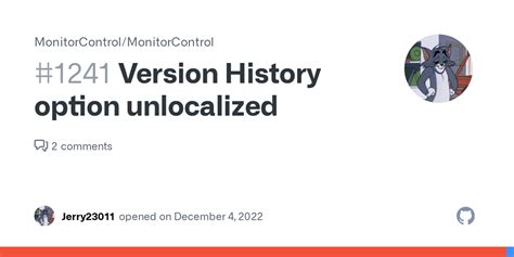 Version History Option Unlocalized · Issue 1241 · Monitorcontrol