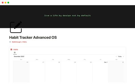 Habit Tracker Advanced OS Notion Template