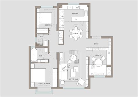 平面户型优化改造第14期 120㎡平层 室内设计 拓者设计吧