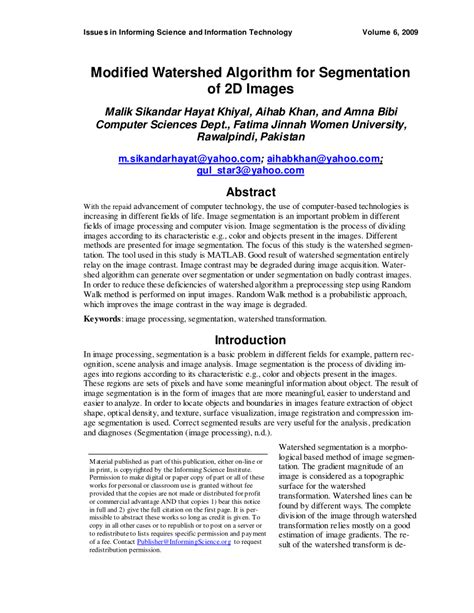 PDF Modified Watershed Algorithm For Segmentation Of 2D Images