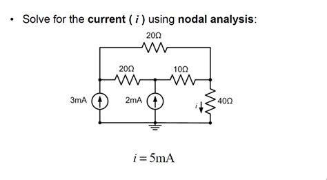 solved solve for the current i using nodal analysis
