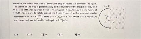Solved A Conductive Wire Is Bent Into A Semicircular Loop Of Chegg