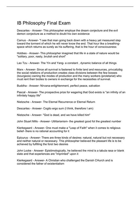 Ib Philosophy Final Exam Ib Philosophy Stuvia Us