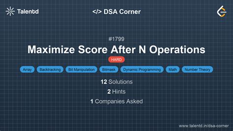 maximize score after n operations dsa problem talentd