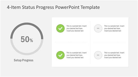 4 Item Status Progress Powerpoint Template Slidemodel