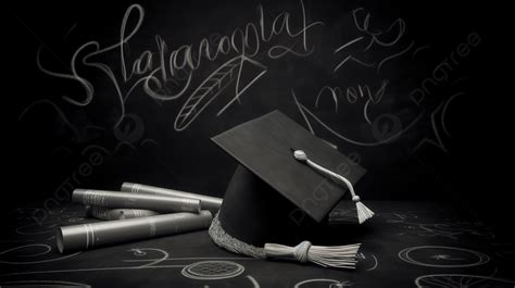 칠판 위에 졸업 모자 졸업 스케치와 3d 칠판 배경 고화질 사진 사진 배경 일러스트 및 사진 무료 다운로드 Pngtree