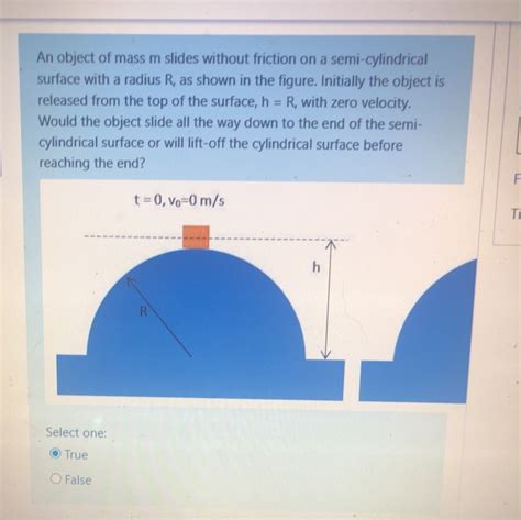 solved an object of mass m slides without friction on a