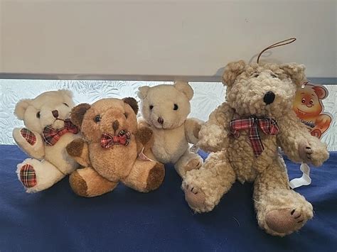 Vintage Small Jointed Teddy Bears Furrytails Ltd Kenley Ltd Pms £21
