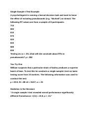 Single Sample T Test Example Docx Single Sample T Test Example A Psycholinguist Is Running A