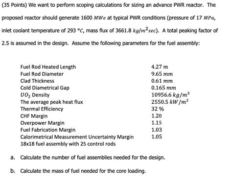 Solved A Calculate The Number Of Fuel Assemblies Needed For The