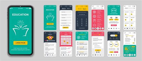 Premium Vector Education Mobile App Screens Set For Web Templates