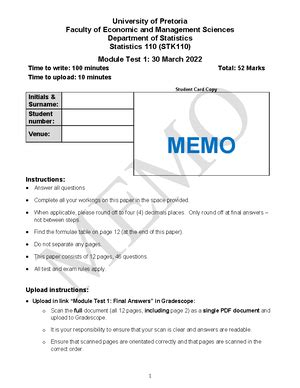 STK TUT Memo STK TUT Preparation Sheet Memo Question The Calorie Content Of