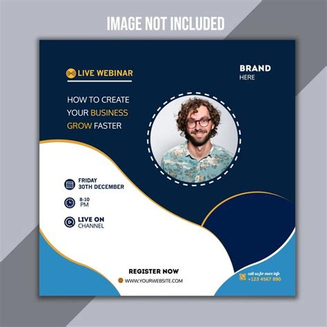 비즈니스 라이브 웨비나 및 기업 소셜 미디어 게시물 템플릿 프리미엄 벡터