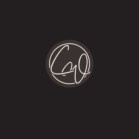 Initials Cw Logo Monogram With Simple Circle Line Style 28106261 Vector